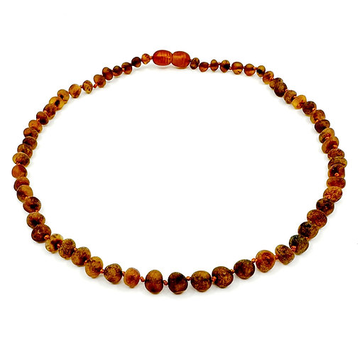 Amber Teething Necklace - Cognac Raw Bead